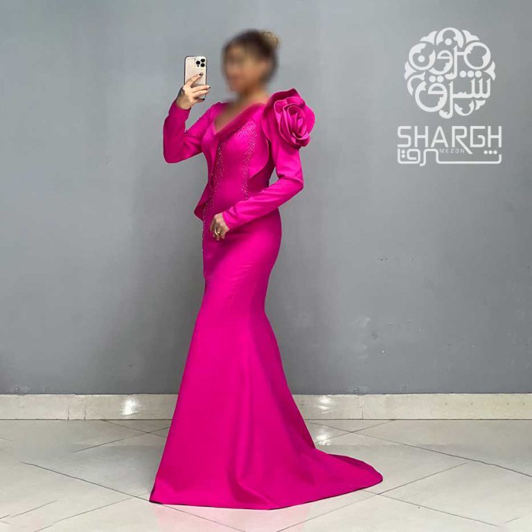 ماکسی کرپ کارشده آستین گل - شرق مزون - جدیدترین مدل های لباس ارزان قیمت